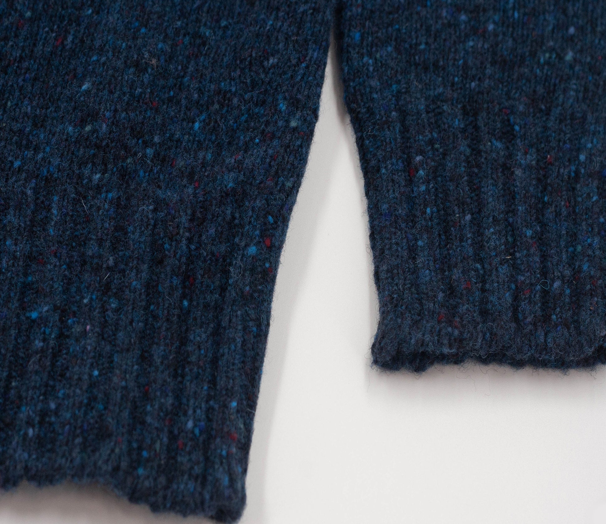 Merino Wool Donegal Roll Neck Jumper in Petrol Tweed – Genuine Scottish ...