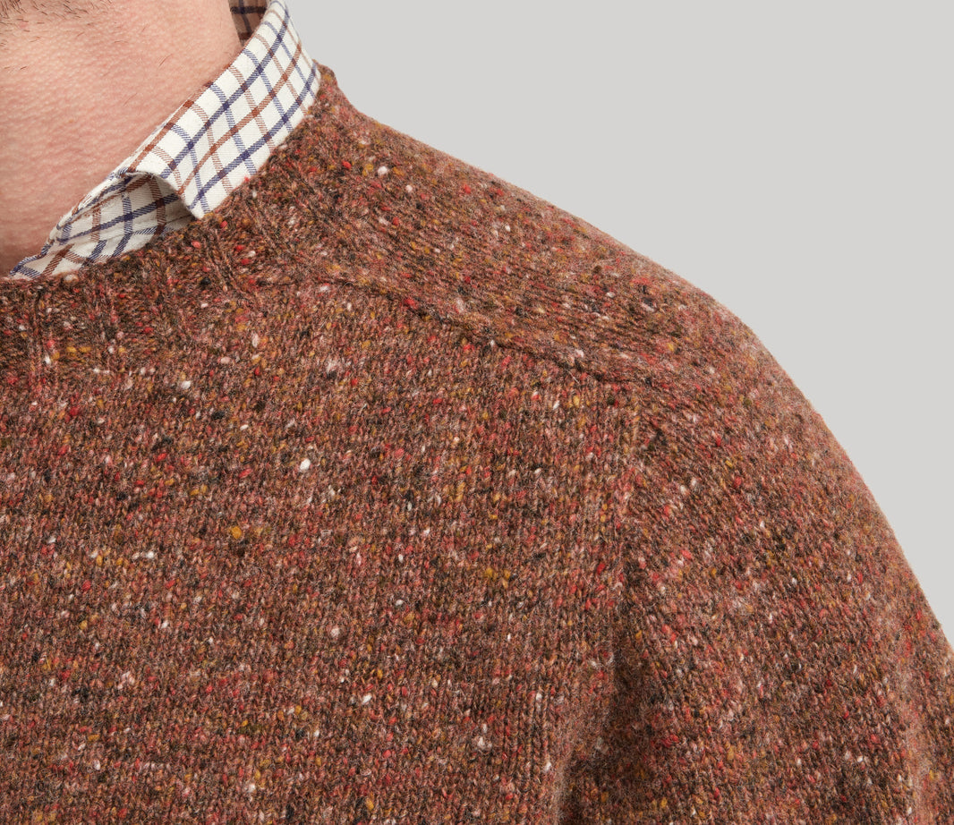 Merino Wool Donegal Crew Neck Jumper – Genuine Scottish Knits